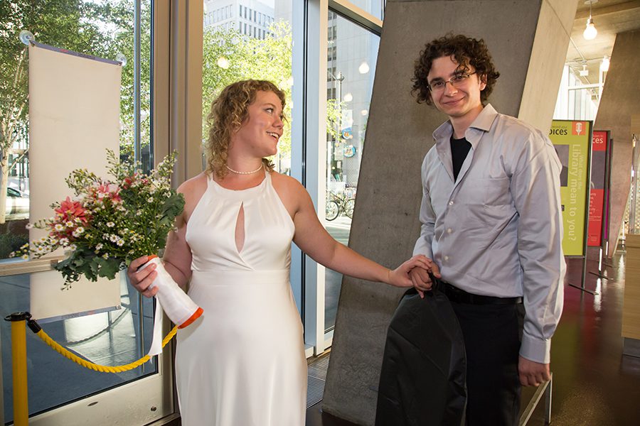 Whitney and Alex Marry at The Seattle Public Library